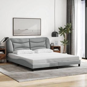 Rám postele s LED bez matrace Hvar Světle šedá 180x200 cm Látka 3213718