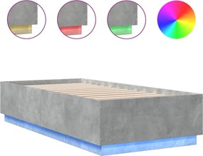 Rám postele s LED osvětlením betonově šedý 100x200 cm kompozit 3209628