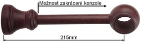 GARNÝŽE-HEBR Garnýž dřevěná mahagon jednoduchá 300 cm