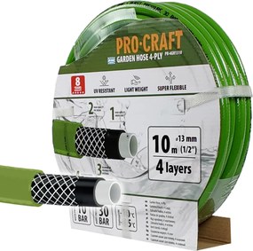 Procraft PR-4GH1310 - zelená zahradní hadice, 4 vrstvy, 1/2", 10m