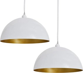 Stropní lampa polokoule 2 ks s nastavitelnou výškou bílá 241114