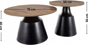 Sada 2 ks konferenčních stolků Itaka dub artisan/černá