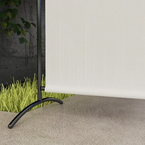 Outsunny jednopanelová venkovní přepážka pro soukromí, voděodpudivý panel s UV30+, stabilní základna, béžová (180 × 50 × 180 cm)