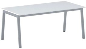 Kancelářský pracovní stůl PRIMO BASIC, šedostříbrná podnož, 1800 x 900 mm, bílá