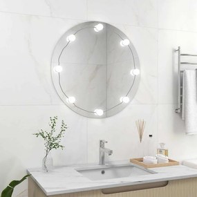 Nástěnné zrcadlo s LED osvětlením kulaté sklo 3078642
