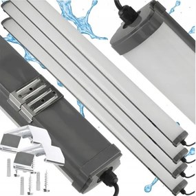 4x LED stropní svítidlo 60W 6600lm 120cm 230v - neutrální bílá