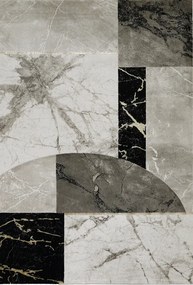 BE Koberec Gloria 3672 GOLD - šedohnědý černý obdélníkový Rozměr: 60x100 cm