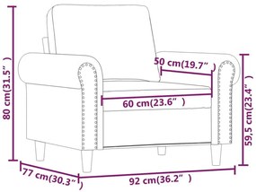 Petromila Křeslo krémové 60 cm umělá kůže