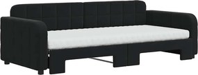 Válenda s přistýlkou a matracemi černá 90 x 200 cm samet 3196957