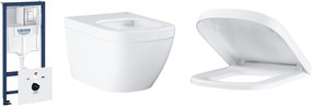 Set záchodová mísa Grohe Euro Ceramic 3932800H, podomítkový WC modul se splachovacím tlačítkem Grohe Rapid SL 39449000, 39330001