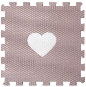 Vylen Pěnové podlahové puzzle Minideckfloor se srdíčkem Bílý s šedým srdíčkem 340 x 340 mm