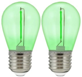 Polux | SADA 2x LED Žárovka PARTY E27/0,3W/36V zelená | SA1802
