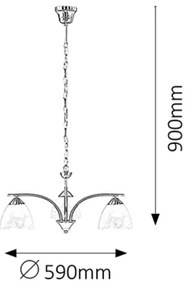 Rabalux 7203 - Lustr na řetězu TRISTAN 3xE14/40W/230V