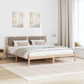 Rám postele s čelo Taupe 200 x 200 cm Masivní borové dřevo 3394231