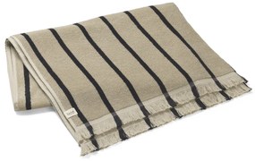 ferm LIVING Plážová osuška z organické bavlny Alee Sand/Black 150x100 cm, béžová barva, textil