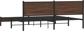 Kovový rám postele bez matrace hnědý dub 193 x 203 cm 3301407