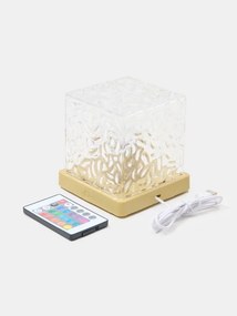 Sinsay - RGB LED dekorativní stolní lampa ve tvaru kostky s efektem tekoucí vody - clear