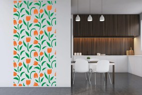 Lepy.cz Samolepka na zeď Pruh - Tulipány Velikost (šířka x výška): 50x100cm, Barevná varianta: Světle oranžová