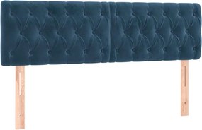 Box spring postel s matrací tmavě modrá 140x190 cm samet 3127671