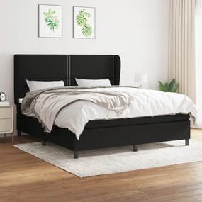 Box spring postel s matrací černá 180x200 cm textil 3127903