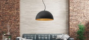 Toolight - Stropní lampa závěsná kovová miska 50cm 1xE27, černá, OSW-05011