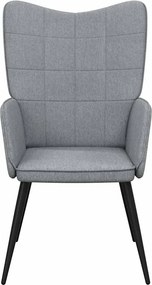 Relaxační židle světle šedá textil 327941
