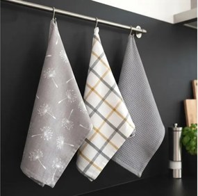 Forbyt Kuchyňské bavlněné utěrky Pampelišky 45×70 cm 3 ks