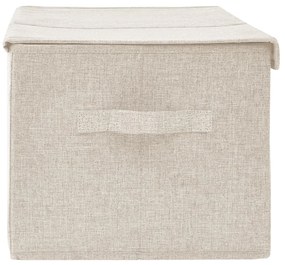 Úložný box textil 50 x 30 x 25 cm krémový - Default Title
