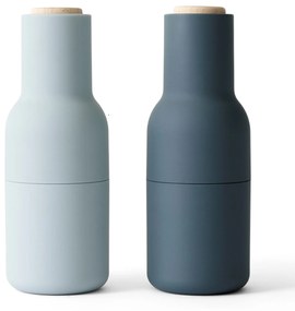 Audo Copenhagen Mlýnek na sůl a pepř Bottle Blues Beech - set 2 ks, modrá barva, dřevo, plast, keramika