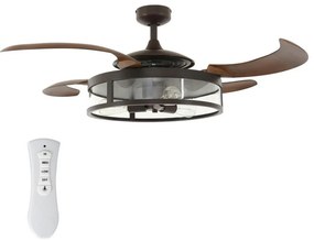 FANAWAY 212925 - LED Stropní ventilátor CLASSIC 3xE27/4W/230V hnědá + DO 212925