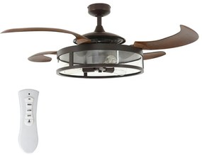 Fanaway FANAWAY 212925 - LED Stropní ventilátor CLASSIC 3xE27/4W/230V hnědá + DO FAN00123