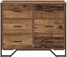 Příborník 6-Zásuvka Staré dřevo 91 x 35,5 x 74,5 cm 3365603