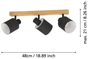 Eglo 99491 - Bodové svítidlo BATALLAS 3xE27/10W/230V