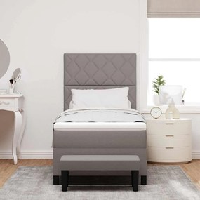 Postel s boxspringem s čelo Taupe 90 x 200 cm textil 3344118