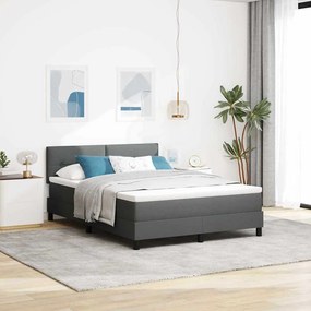 Postel s boxspringem s čelo Tmavě šedá 140 x 200 cm textil 3338693