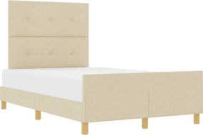 Rám postele s čelo Krémová 120 x 200 cm textil 3344723