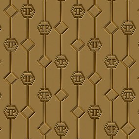 Zlatá geometrická obrazová vliesová tapeta Z8094 Philipp Plein, Zambaiti Parati