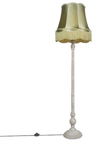 Retro stojací lampa šedá se zeleným odstínem Granny - Classico