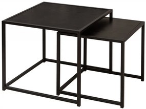 Konferenční stolek 2 ks ATALANTA Dekorhome Černý mramor