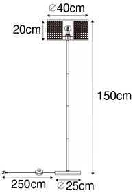 Orientální stojací lampa bílá s ratanem 40 cm - Akira