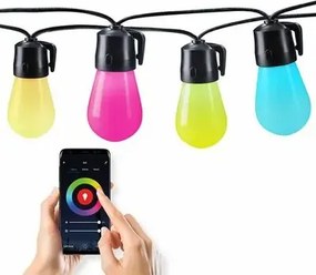 Solight WO795 LED smart venkovní řetěz s RGB žárovkami / bluetooth / 1