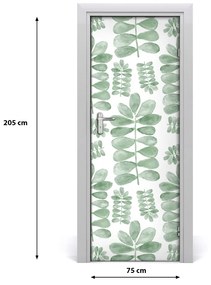 Samolepící fototapeta na dveře listí eukaliptusa 75x205 cm