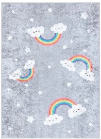 Dywany Łuszczów, Dětský kusový koberec Junior 52063.801 Rainbow grey, 120x170, šedá, dětský pokoj