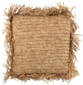 Přírodní lýkový polštář s třásněmi Raffia - 45*45*15 cm