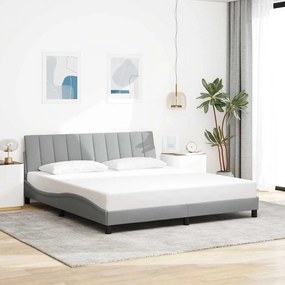 Rám postele bez matrace Hanko světle šedý 180 x 200 cm textil 3310405