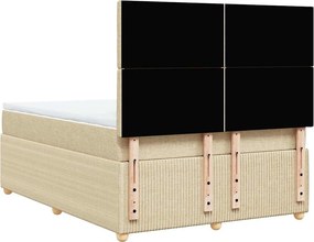 Box spring postel s matrací krémová 140x200 cm textil 3292098