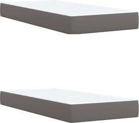 Box spring postel s matrací šedá 200x200 cm umělá kůže 3290738