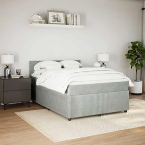 Box spring postel s matrací světle šedá 140x190 cm samet 3287728