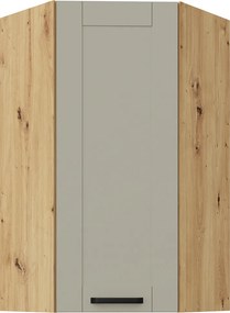LUNA sa | horní skříňka 60x60 GN-108 1F (45°) rohová s policemi | EXTRA VYSOKÁ | UNI dvířka | artisan/světle šedá