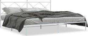vidaXL Kovový rám postele s čelem 200 x 200 cm [376558] Barva: Bílá